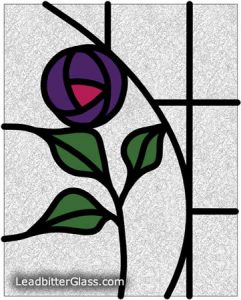 Small Mackintosh Rose Door Glass - Henley On Thames