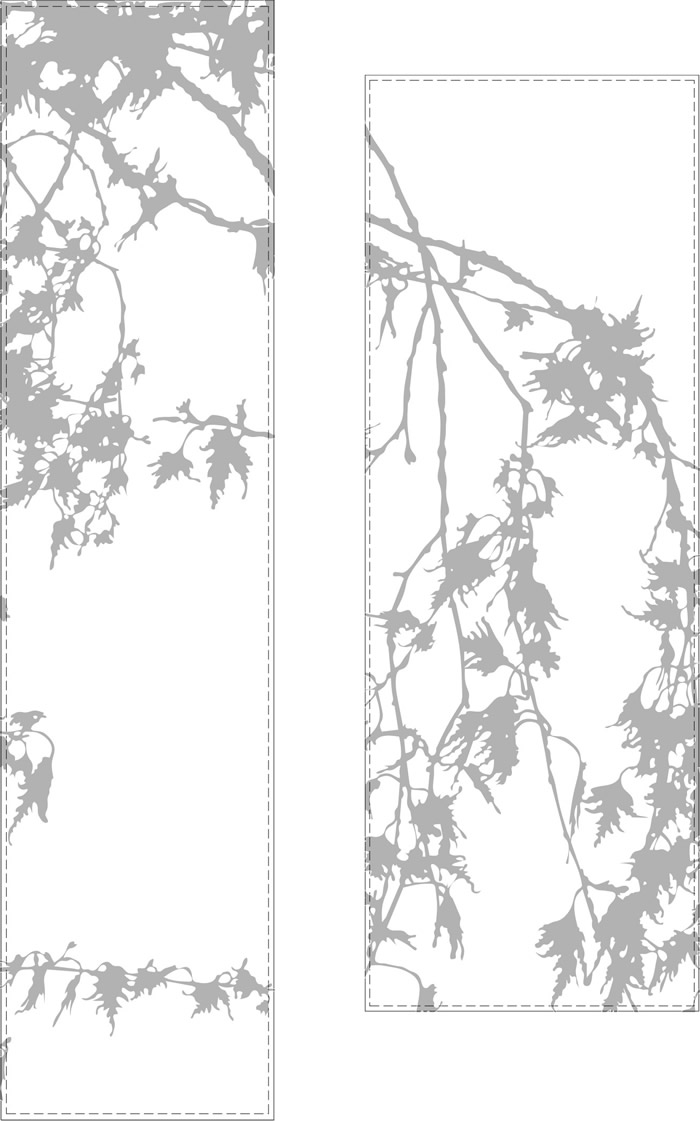 Etched Glass Door Sycamore Leaves - Northampton