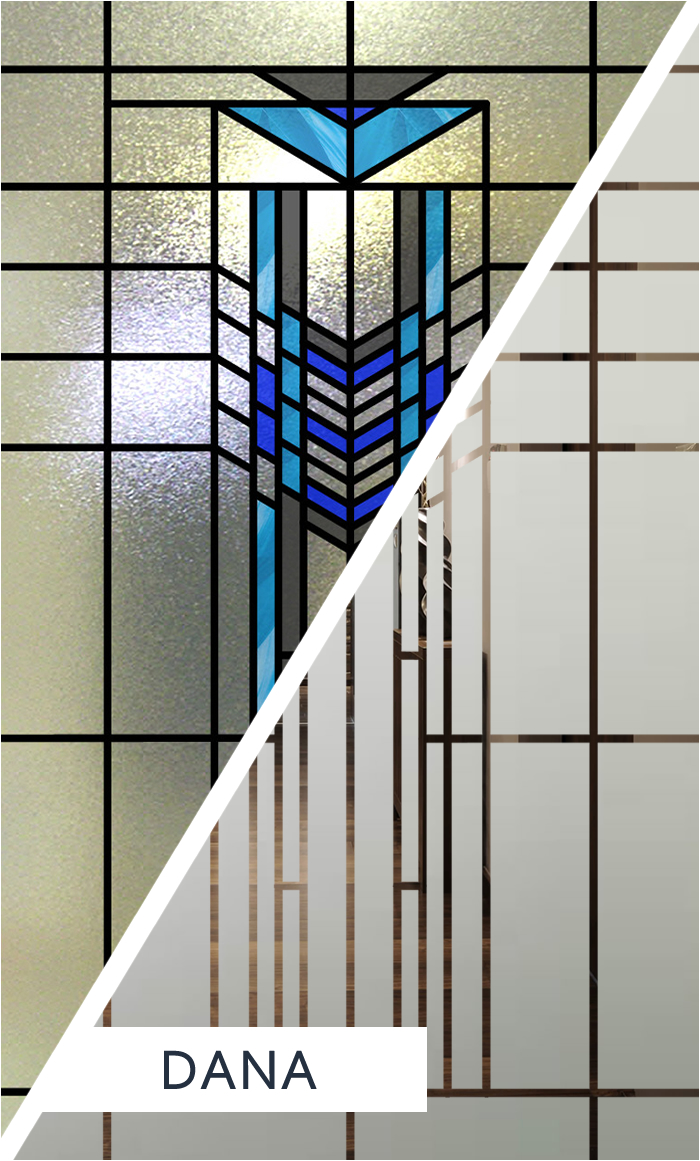 Frank Lloyd Wright inspired decorative glass panels supplied to UK homes