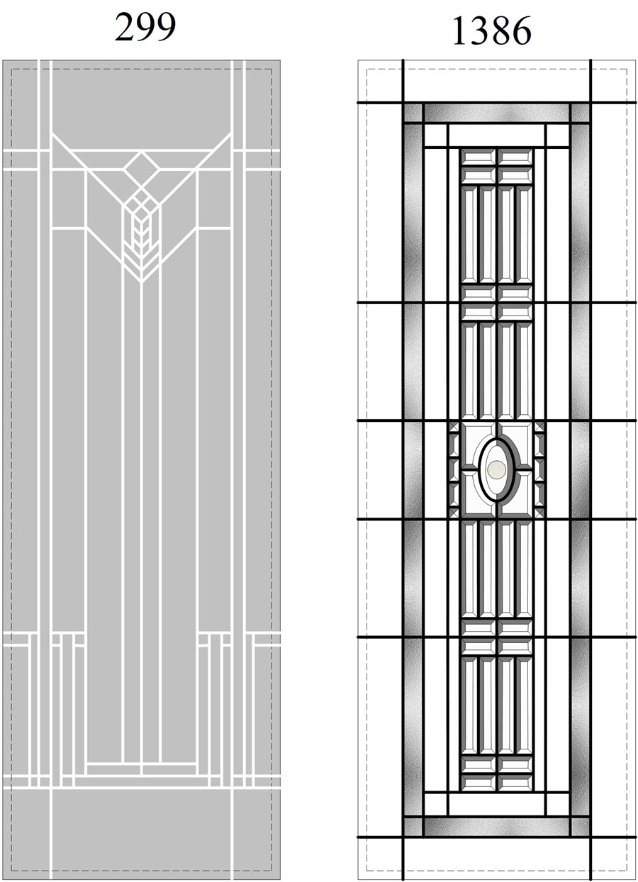 Pattern 10 Door Etched Bevelled Glass - London